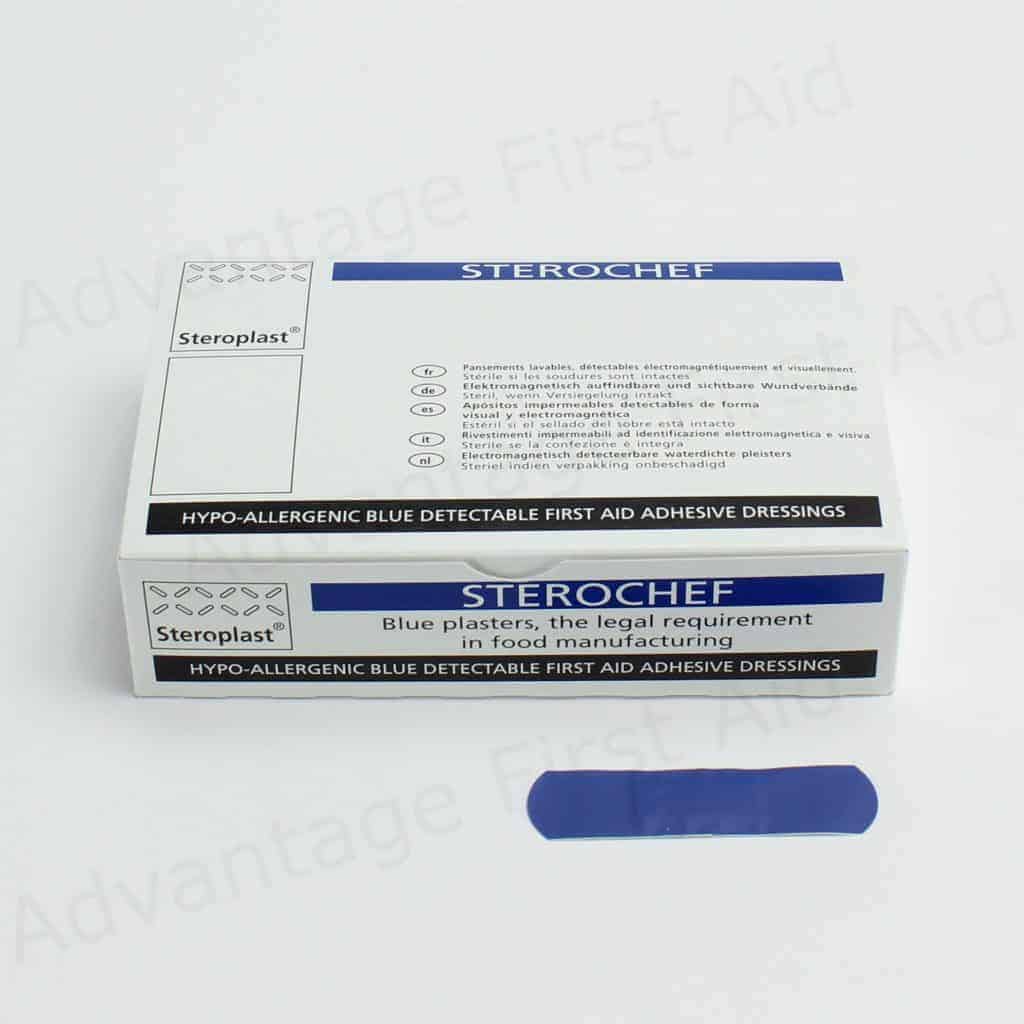 Blue Detectable Plasters. 7.5 x 2cm. | Advantage First Aid